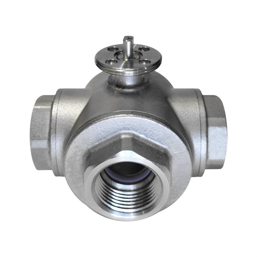 Stainless stell body valve 3 way full port 1"