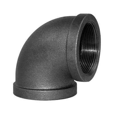 Coude 90 degré en acier noir malléable 1"