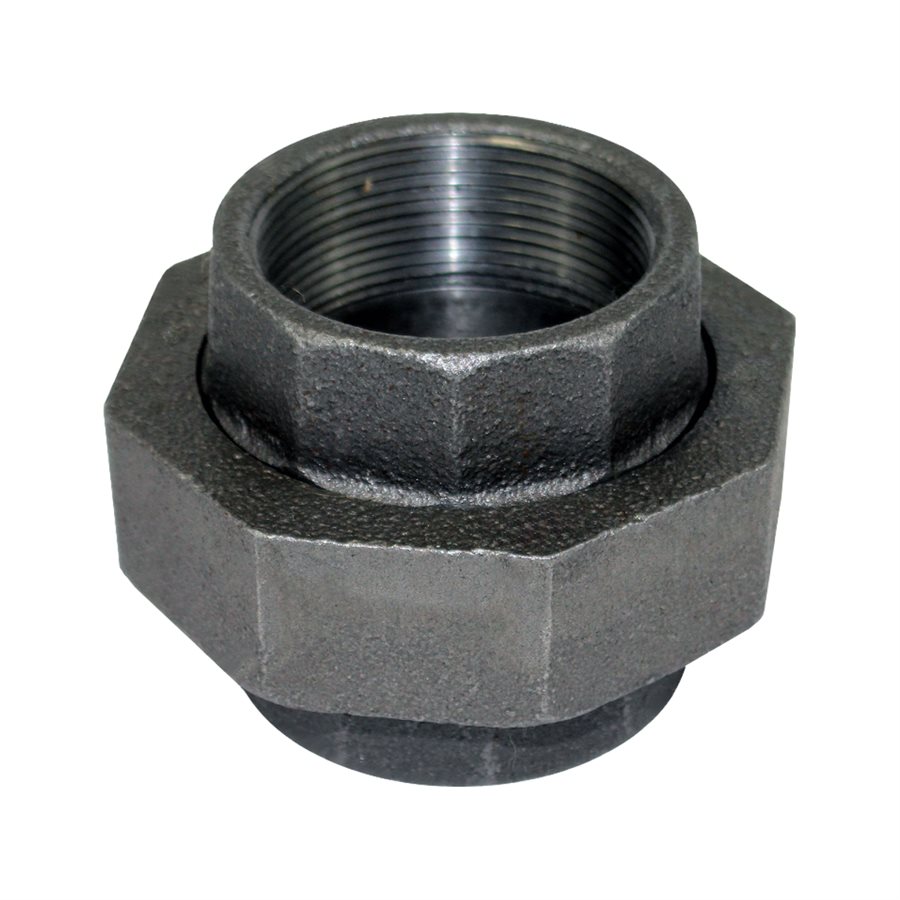 1'' black malleable union